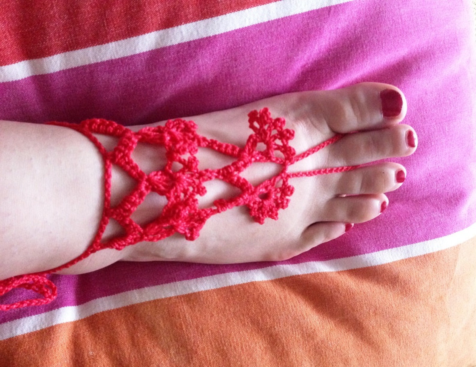 PDF Pattern Red Fans Barefoot Sandals PDF Pattern Instant Download - Etsy