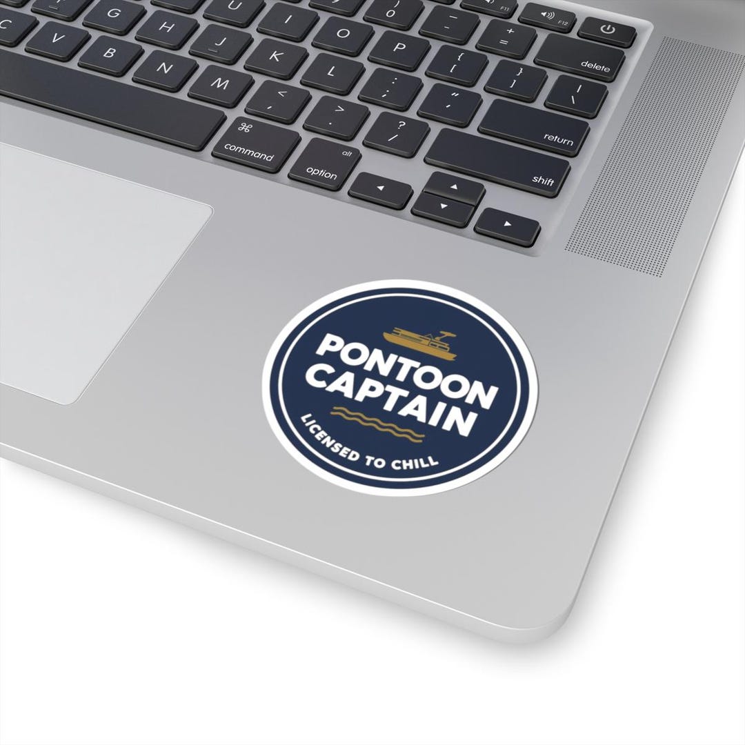 Pontoon Captain License to Chill Sticker– Fun Pontoon Boat Art Decal ...