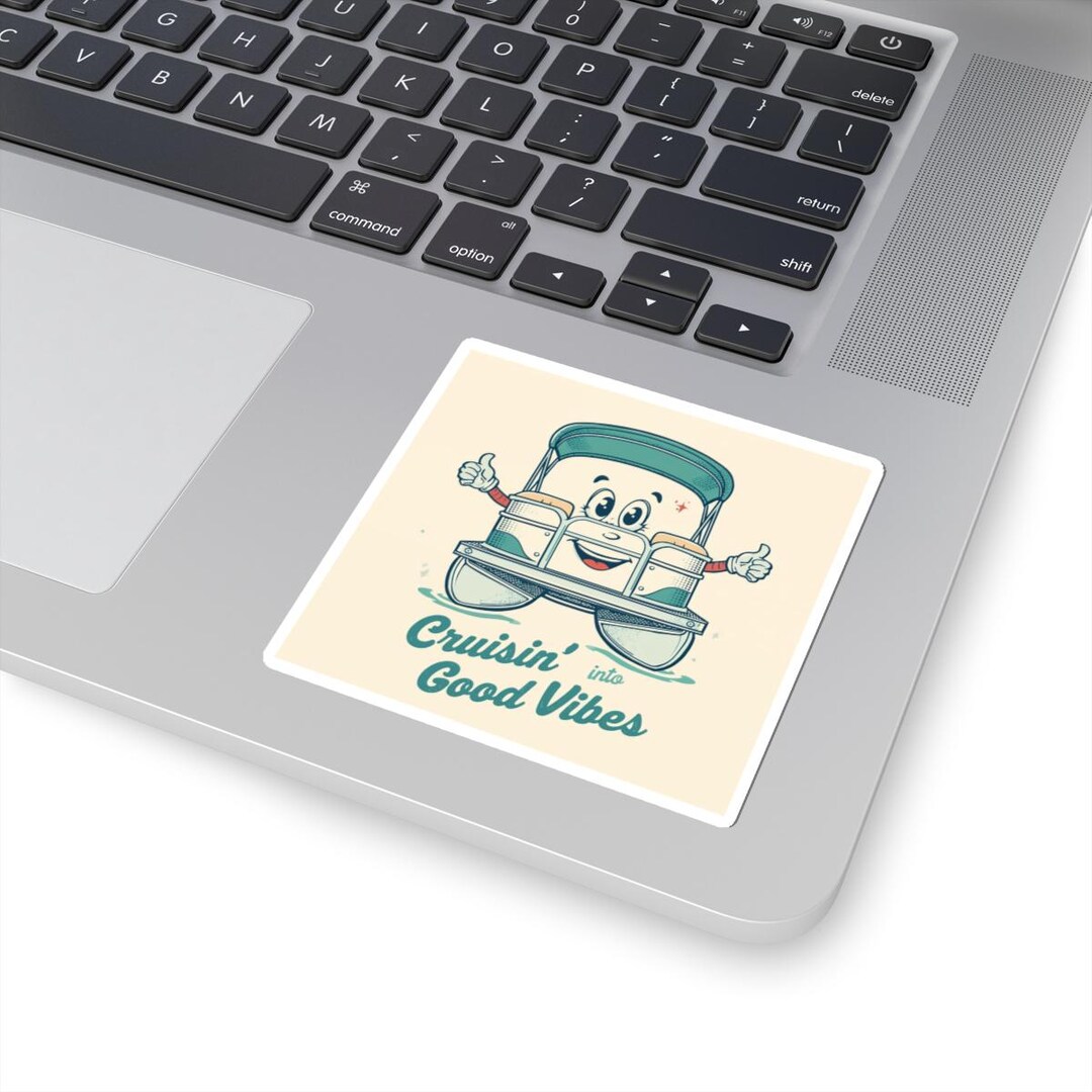 Cruisin’ Into Good Vibes Pontoon Sticker – Retro Lake Boat Decal - Etsy