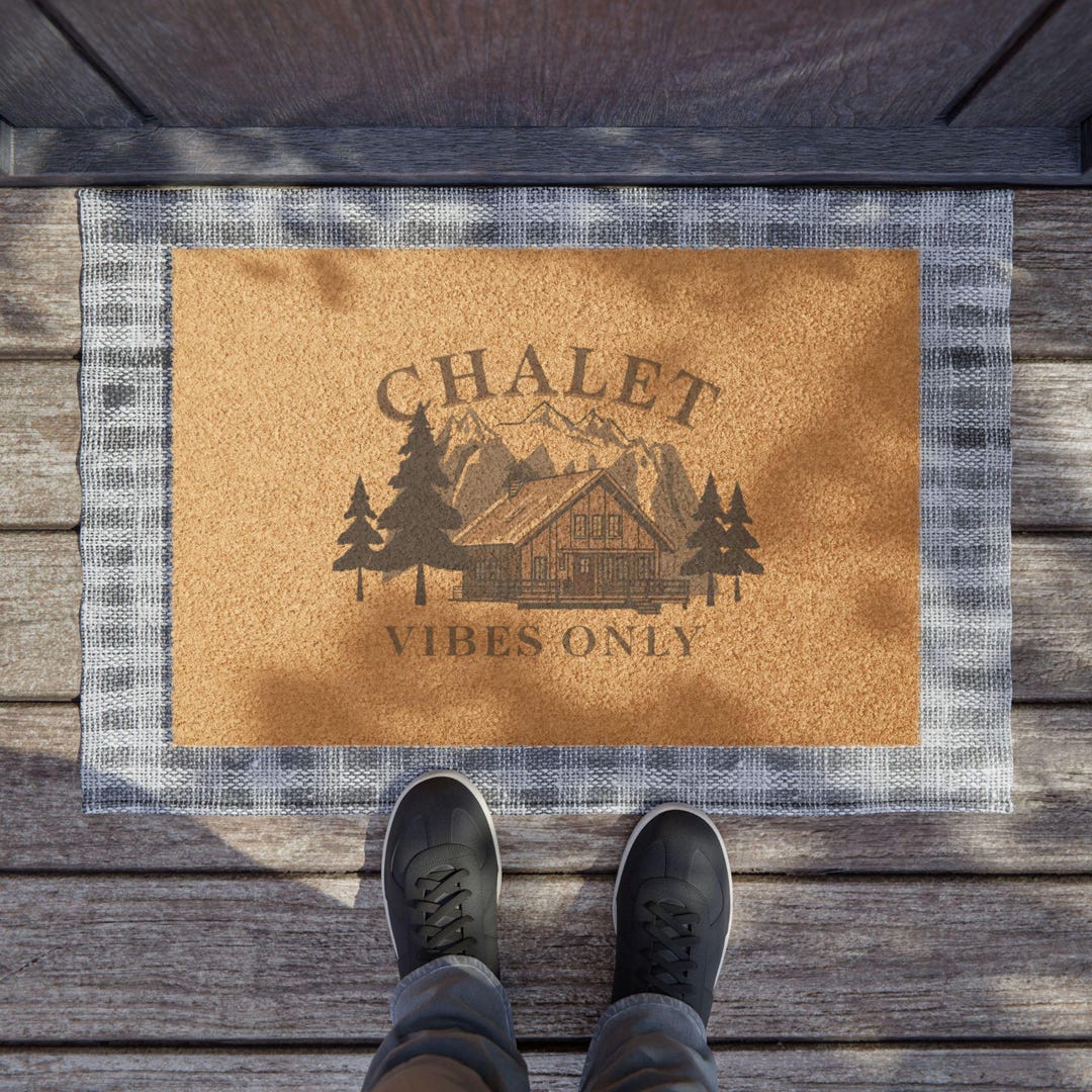 Chalet Vibes Only Doormat | Ski Lodge Welcome Mat, Mountain Cabin Décor ...