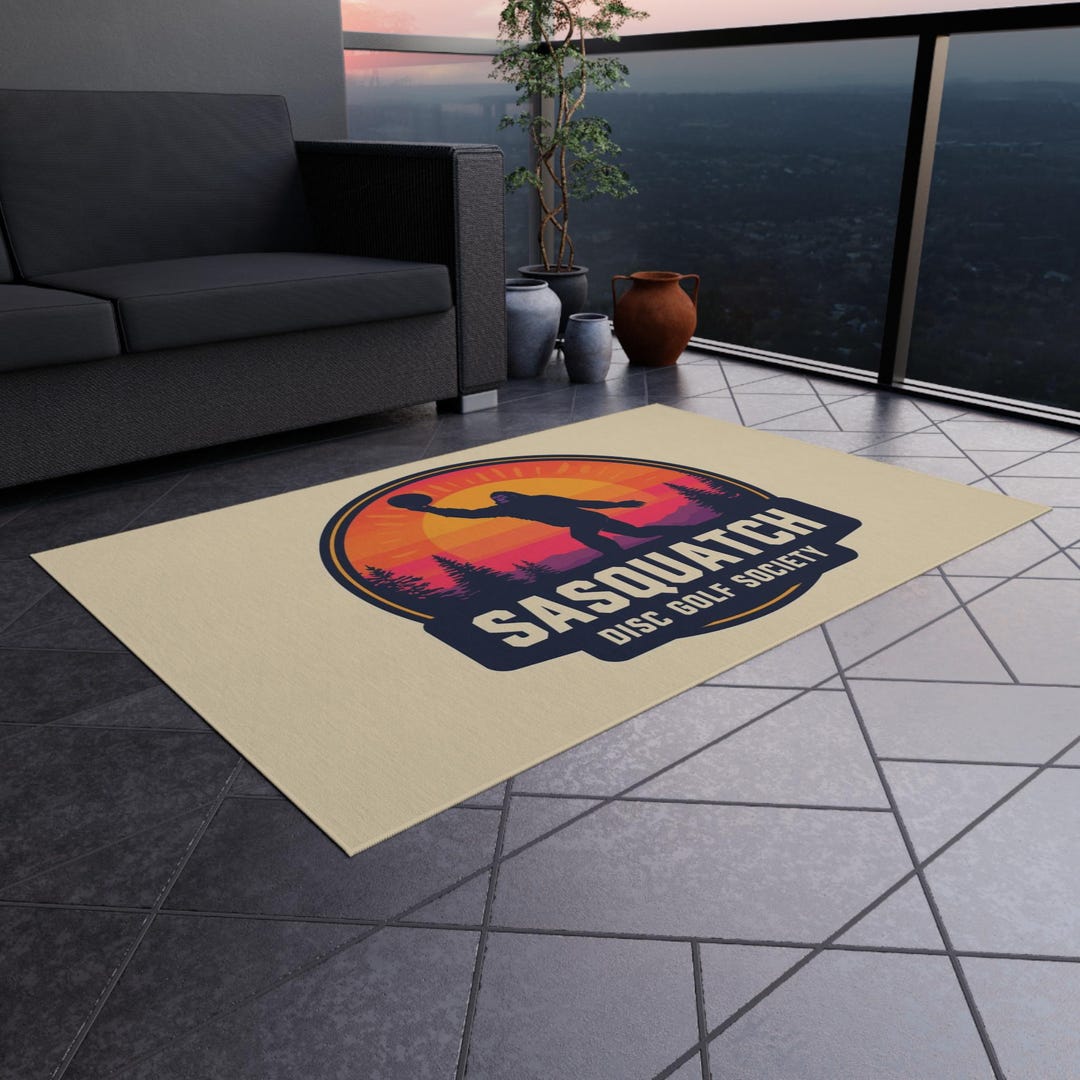 Sasquatch Disc Golf Outdoor Rug – Bigfoot Disc Golf Mat for Patio ...