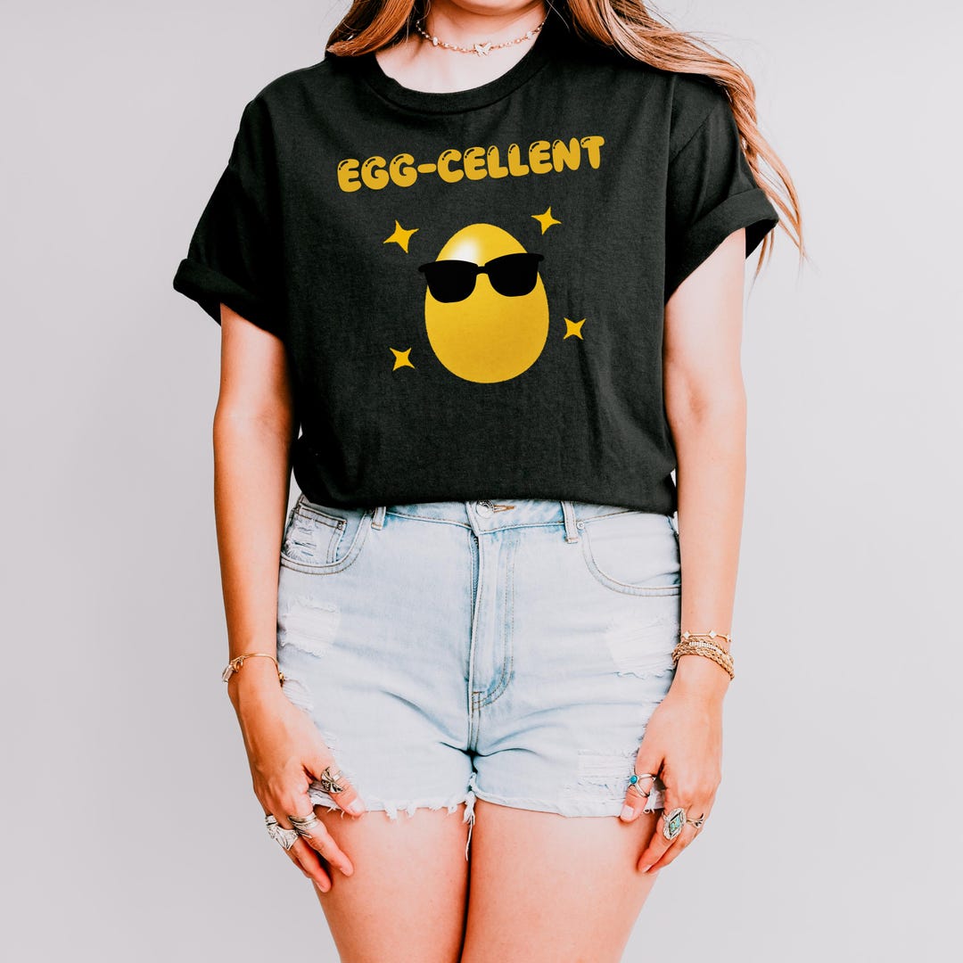 Egg-cellent T-shirt, Funny Breakfast Pun Tee, Cool Egg With Sunglasses ...