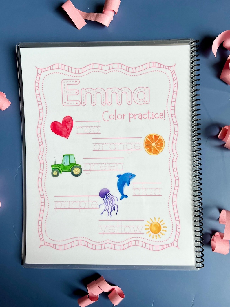 Custom Dry Erase Kids Back to School Prek Gift Idea Activity Book ...