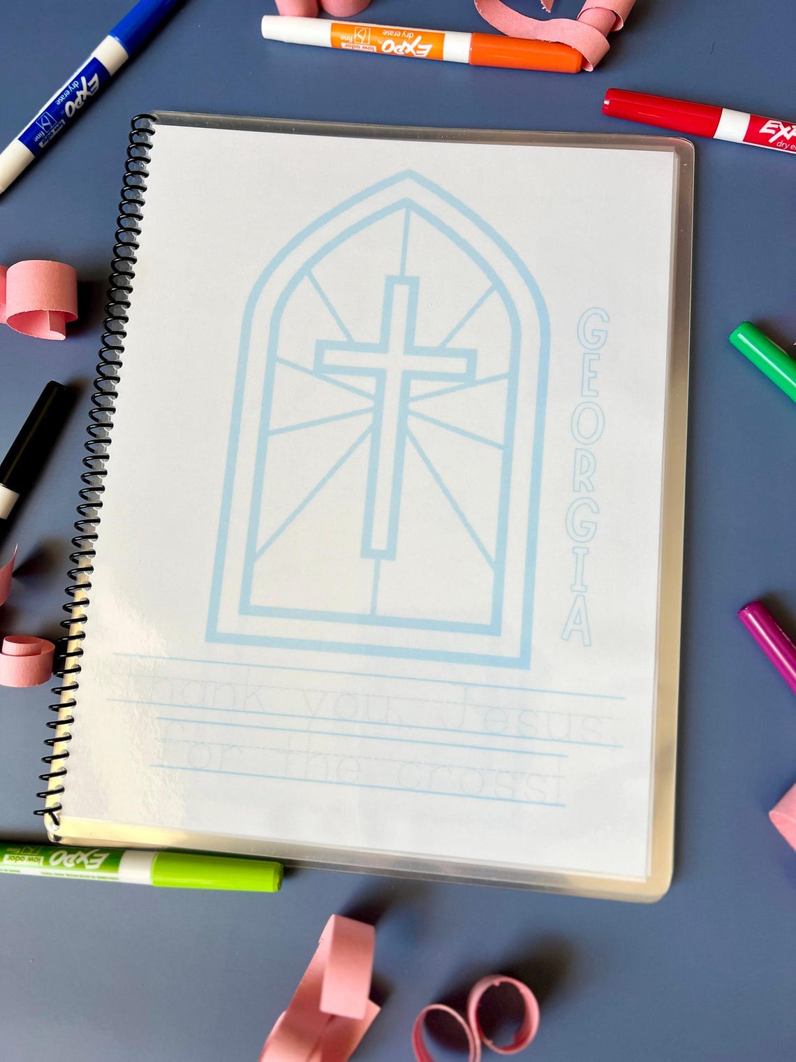 Personalized Scripture Tracing Book Pink Custom Activity Book Dry Erase ...