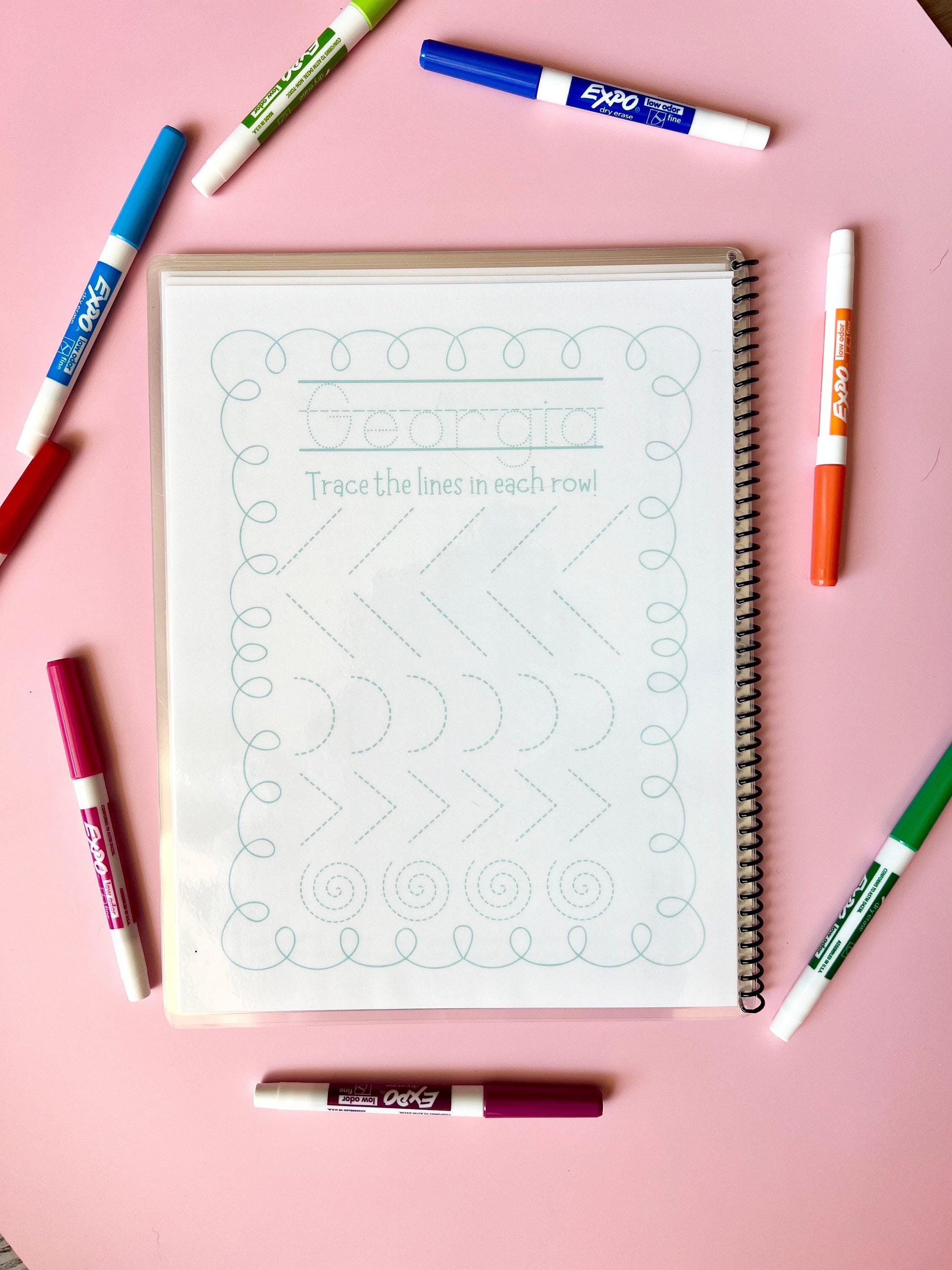 Custom Dry Erase Kids Activity Book Personalized Tracing Book Preschool ...