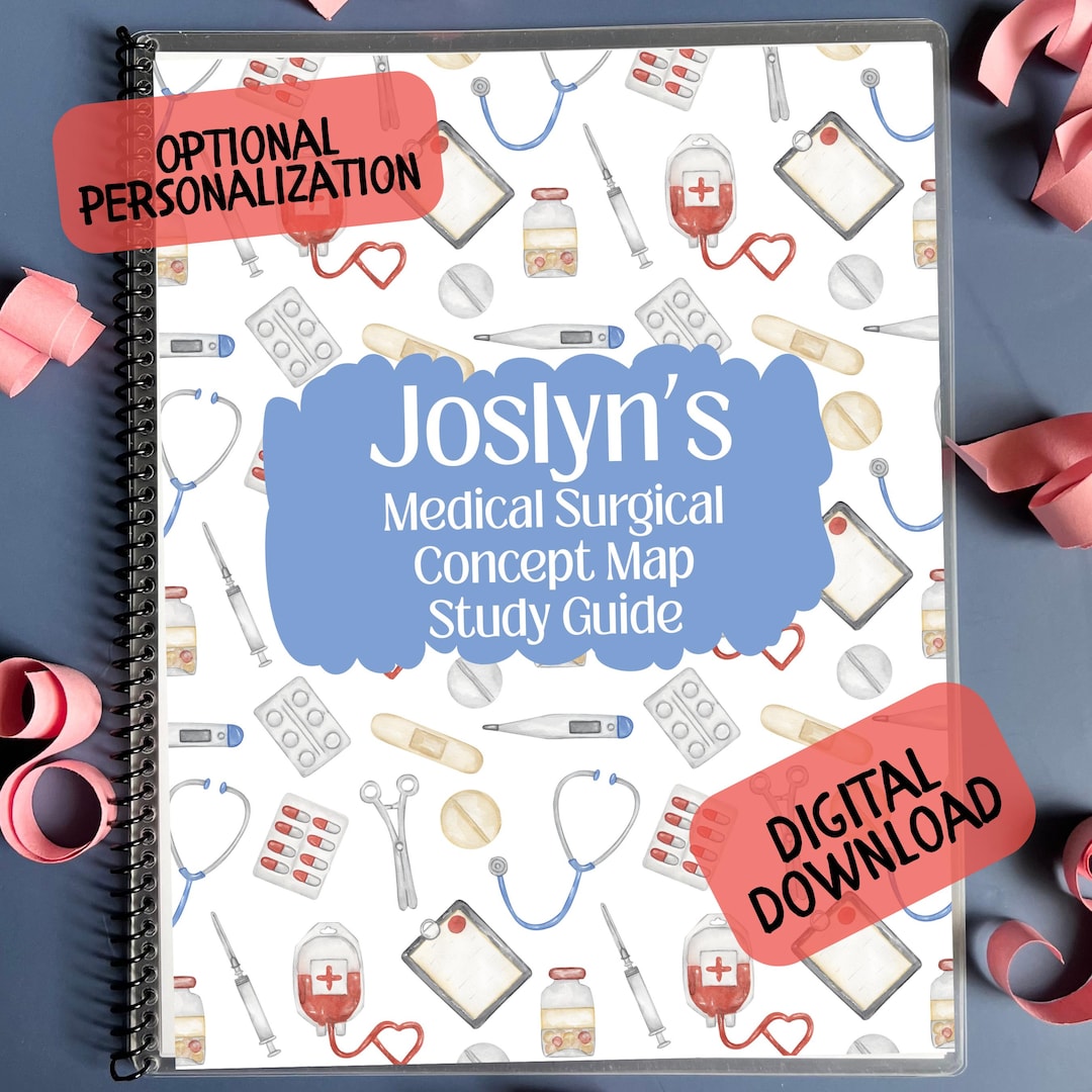 Printable Nursing School Concept Map Notebook Study Guide Med Surg ...