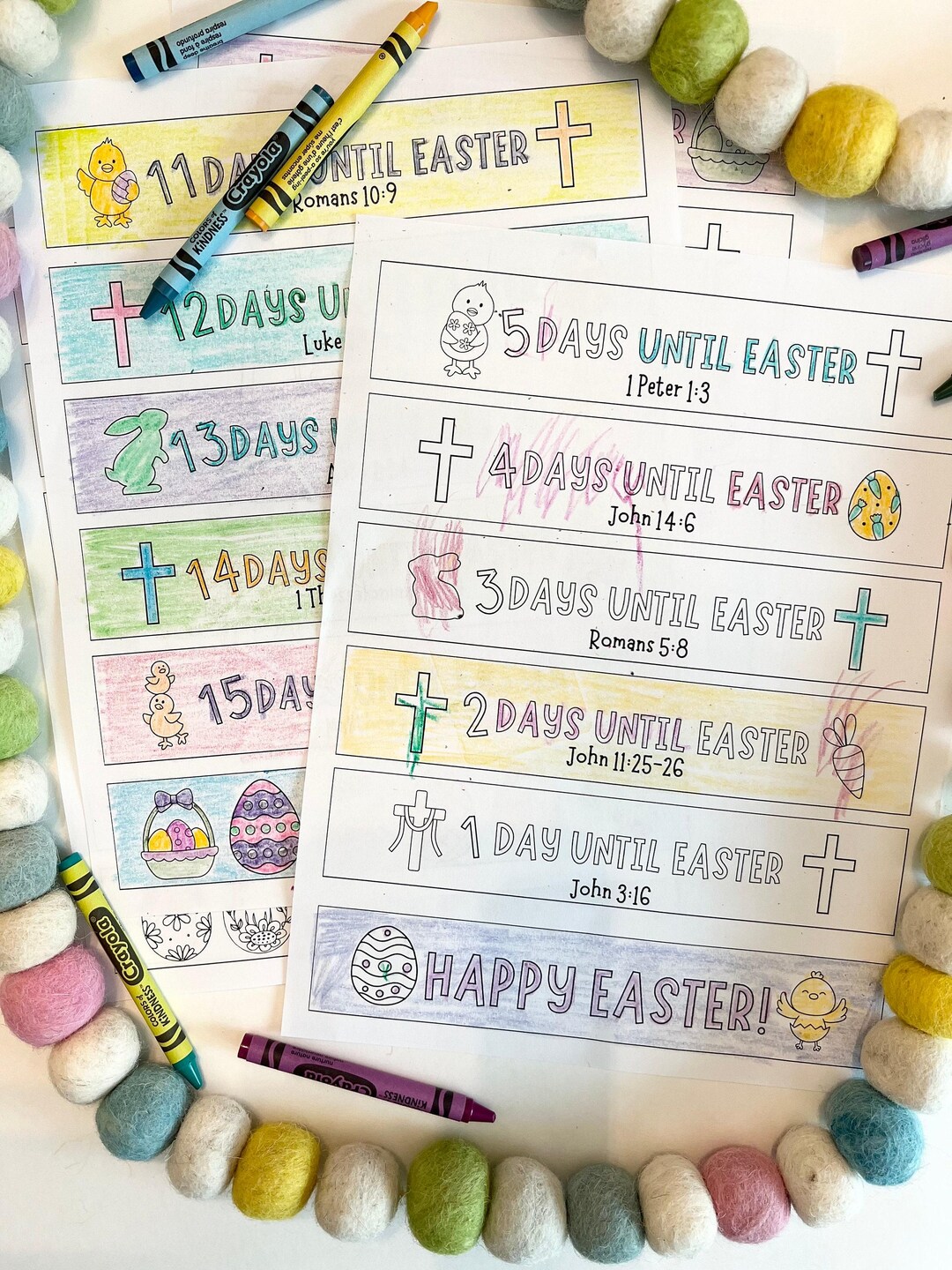 Easter Paper Chain Printable for Kids Lent Countdown Coloring Easter ...