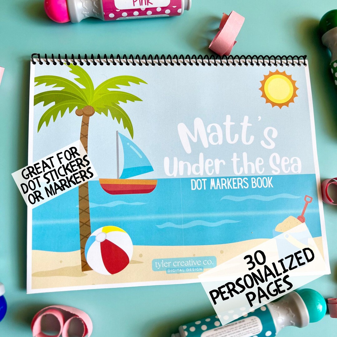 Personalized Beach Dot Marker Activity Book Ocean Animal Dot Sticker ...