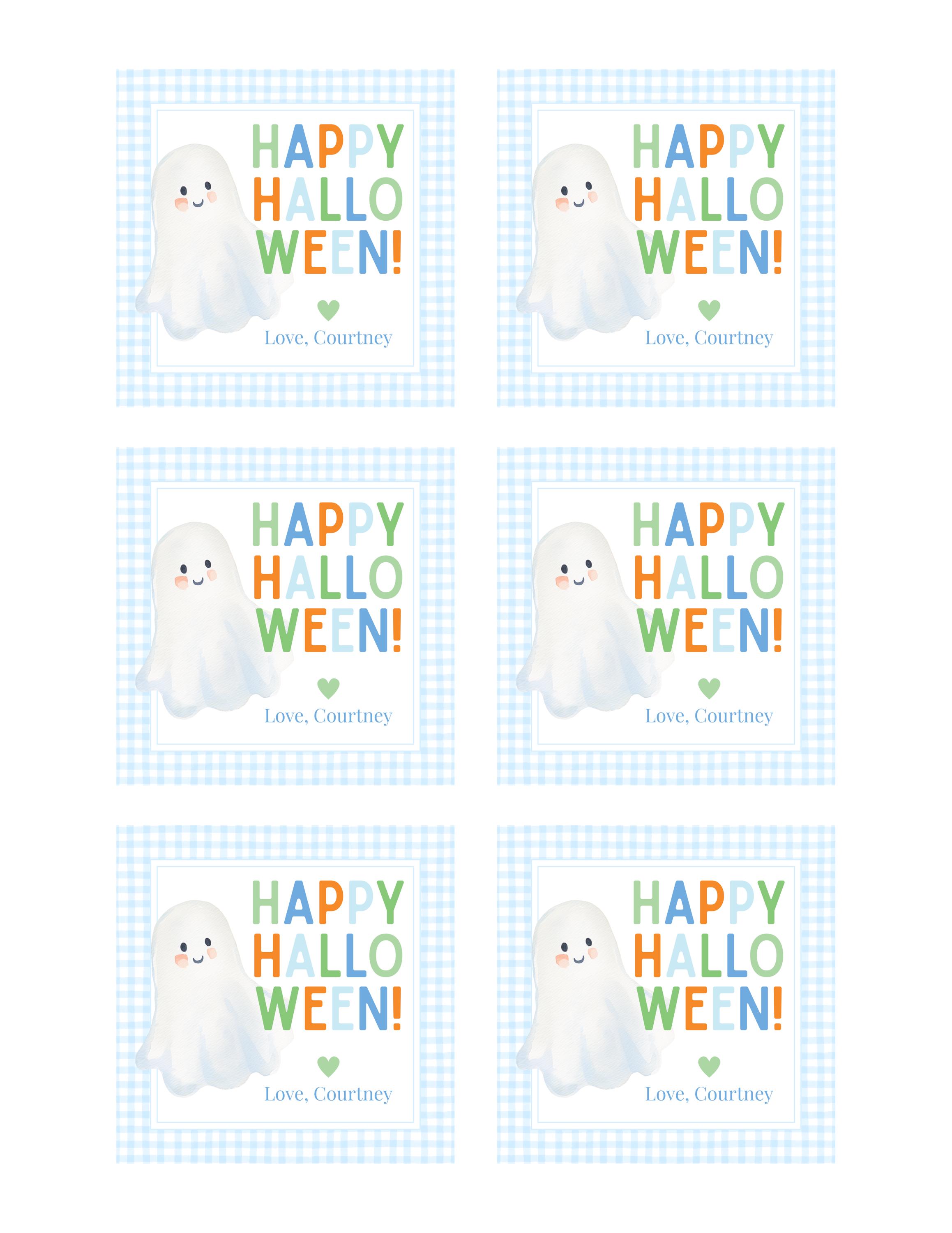 Printable Ghost Halloween Tags Custom Fall Gift Tag Printable Tag for ...