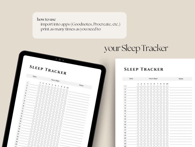 Sleep Tracker Printable,daily Sleep Log,habit Tracker,sleep Quality ...
