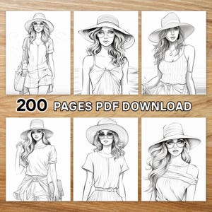 200 Summer Fashion Girl Coloring Pages – Stylish Outfits, Beach Looks ...