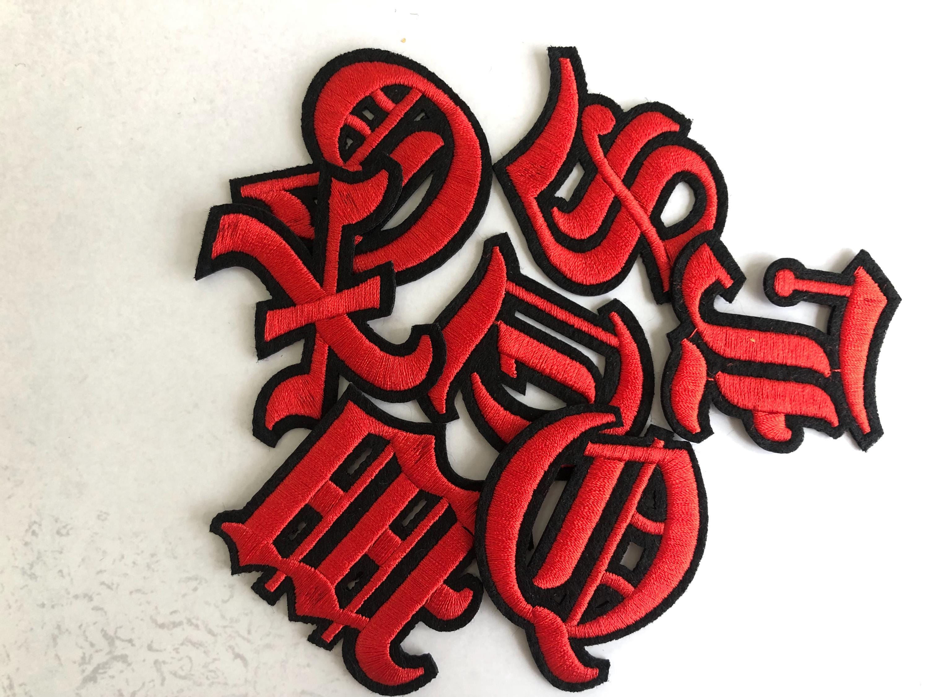 2 Inch Red Roman Alphabet Patches A-Z: Iron on or Sew on Letters for ...