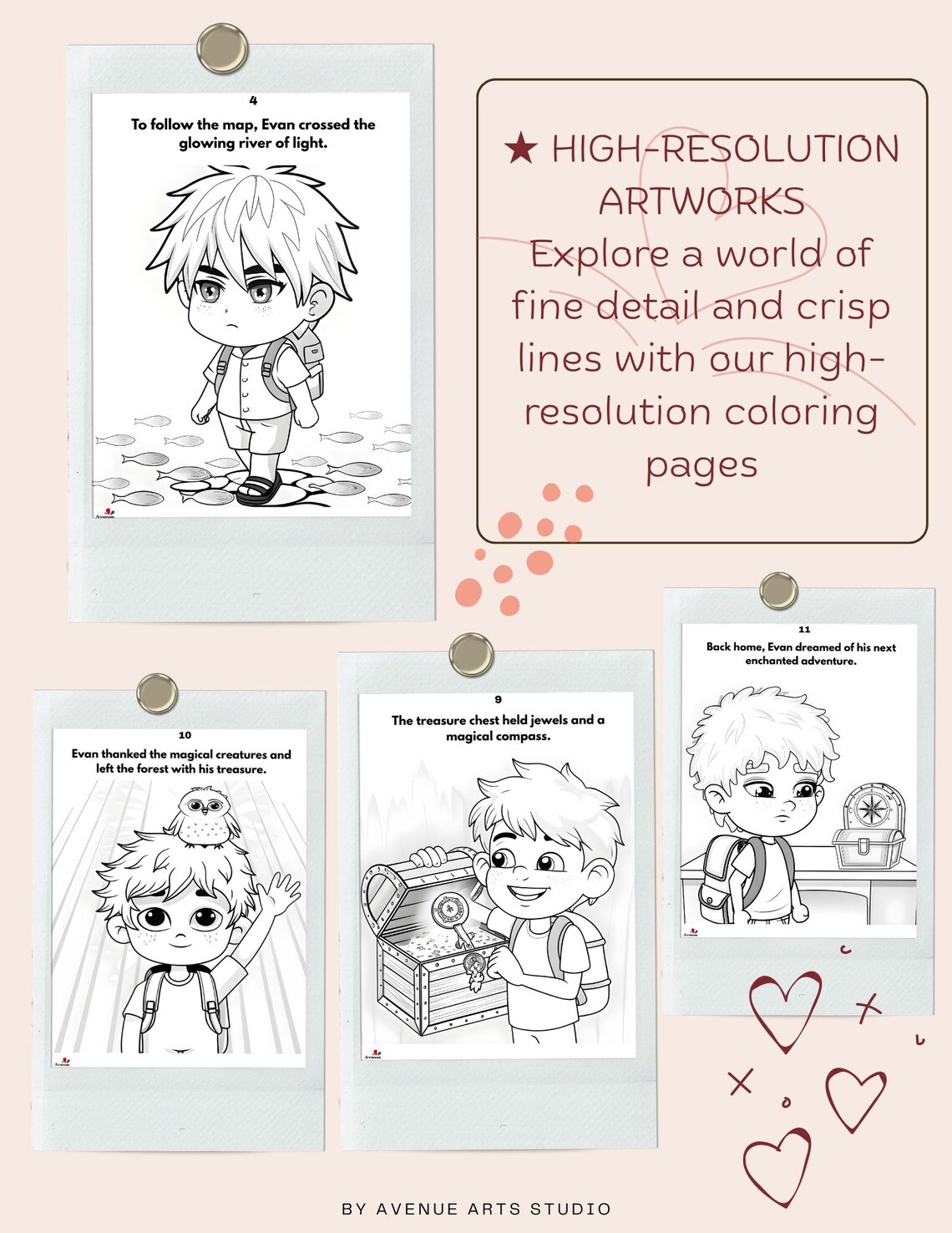 Printable Coloring Storybook (PDF) Coloring Pages for Kids | Evan and ...