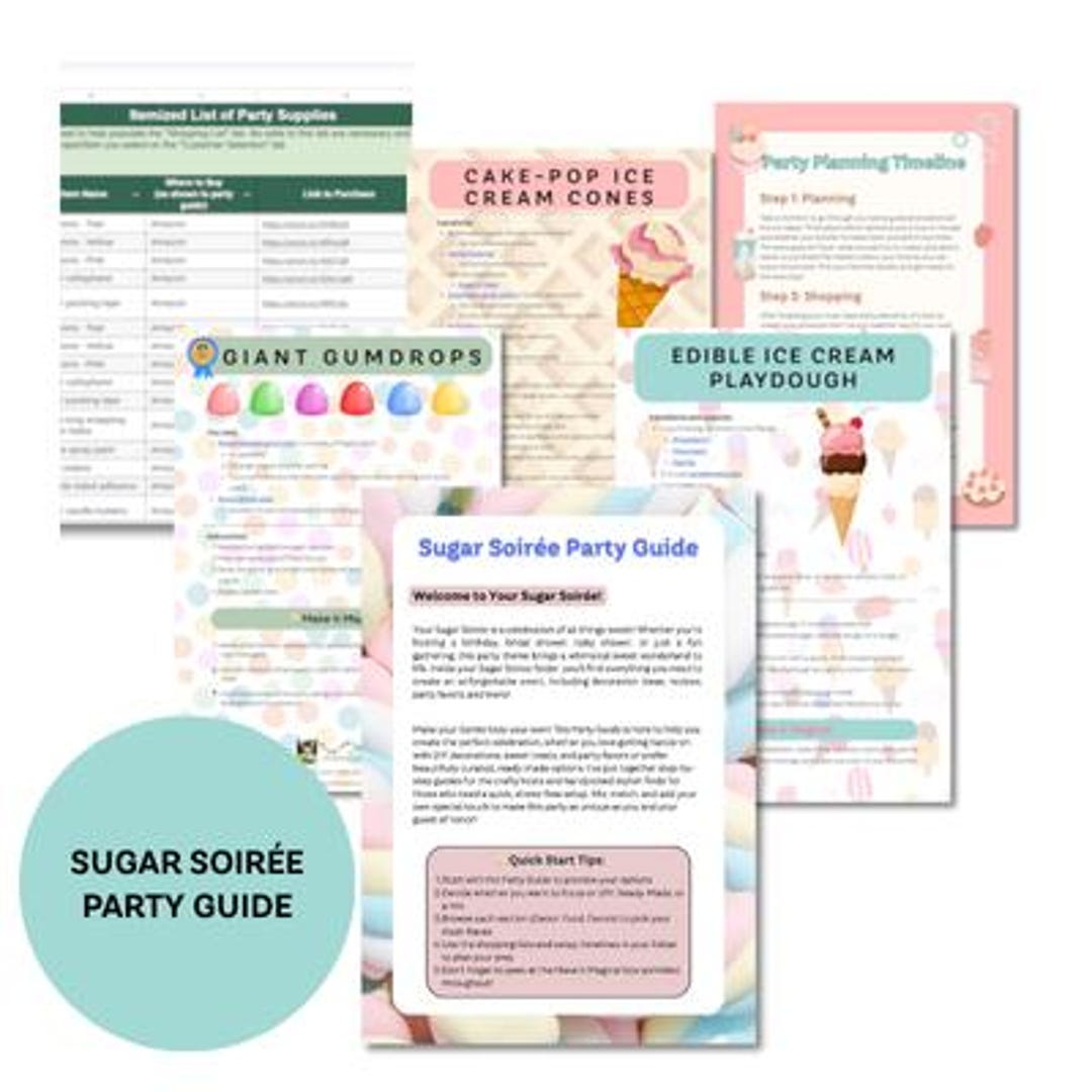 Sugar Soirée Party Plan | Sweet-themed Party Guide | Digital Download ...
