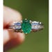 Vintage 14k Solid Gold Channel Engraved Filigree Natural Emerald ...