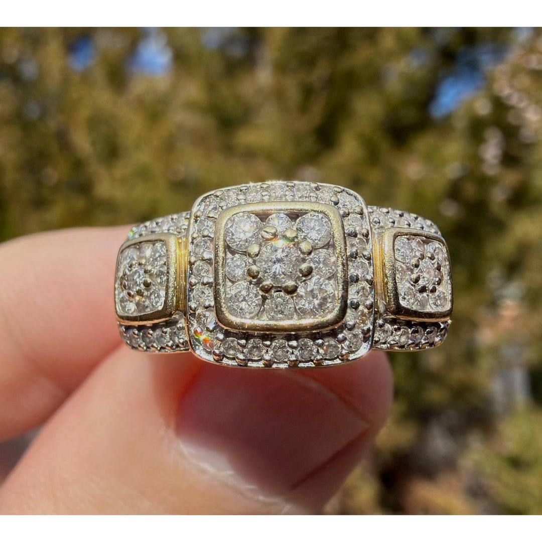 Vintage 10k Solid Yellow Gold High Quality Natural Diamond Ring ...