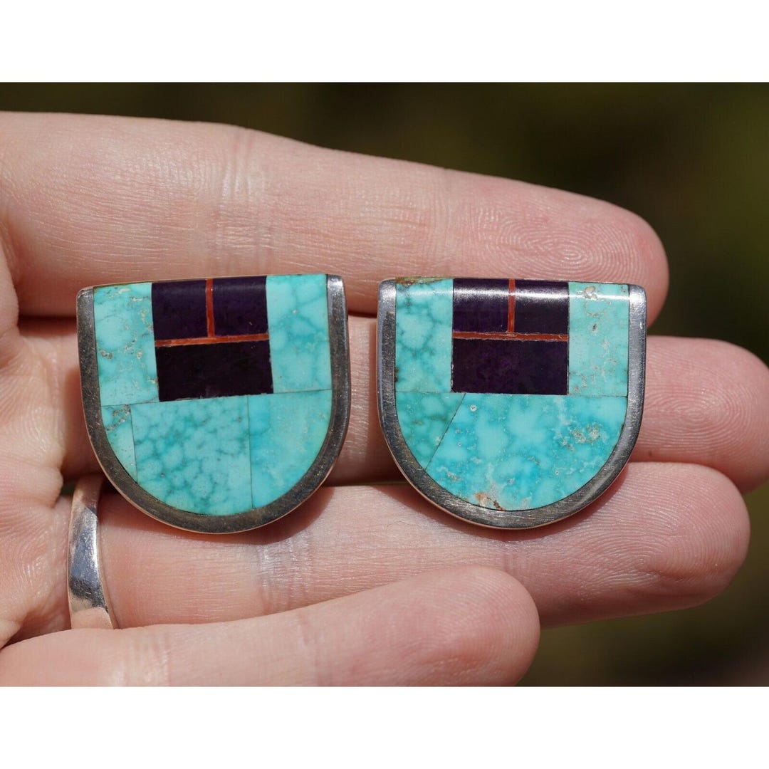 Jim Harrison Navajo Native Indian Sterling Inlay Turquoise Multi Stone ...