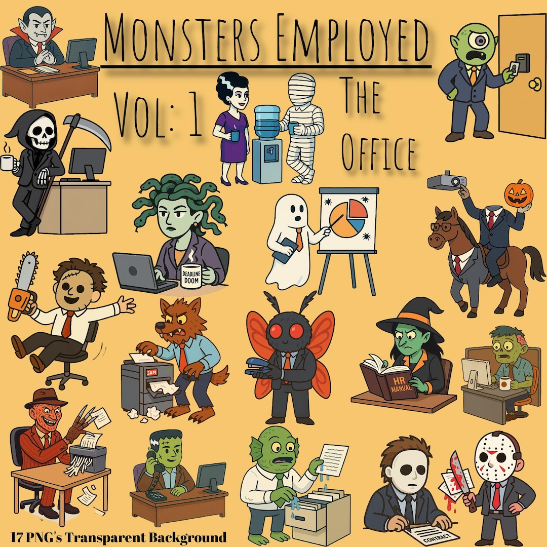 Monsters Employed Clip Art - Vol 1: the Office - Etsy