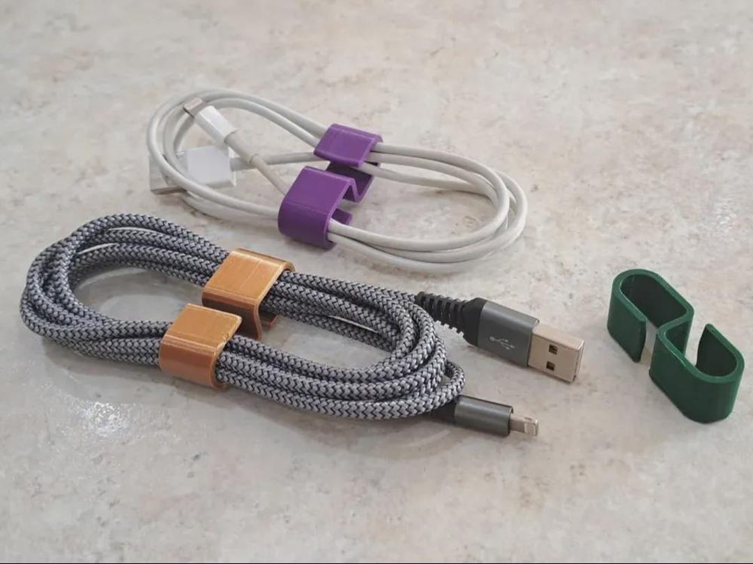 4-pack 3D Printed Cable Organisers – Desk Wire Clips and Cord Holders ...