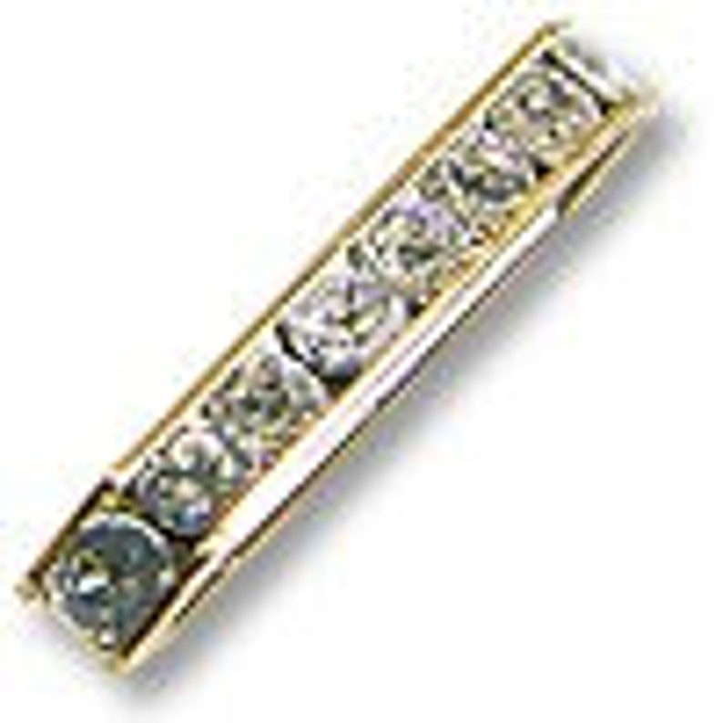 Swarovski Gold Rondelle Rhinestone Spacer Bar 3 Hole Clear Crystal ...