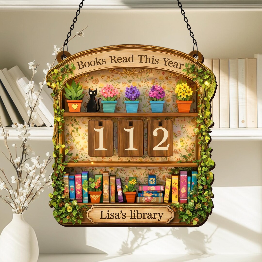 Registro de lectura de madera personalizado: regalo vintage para ...