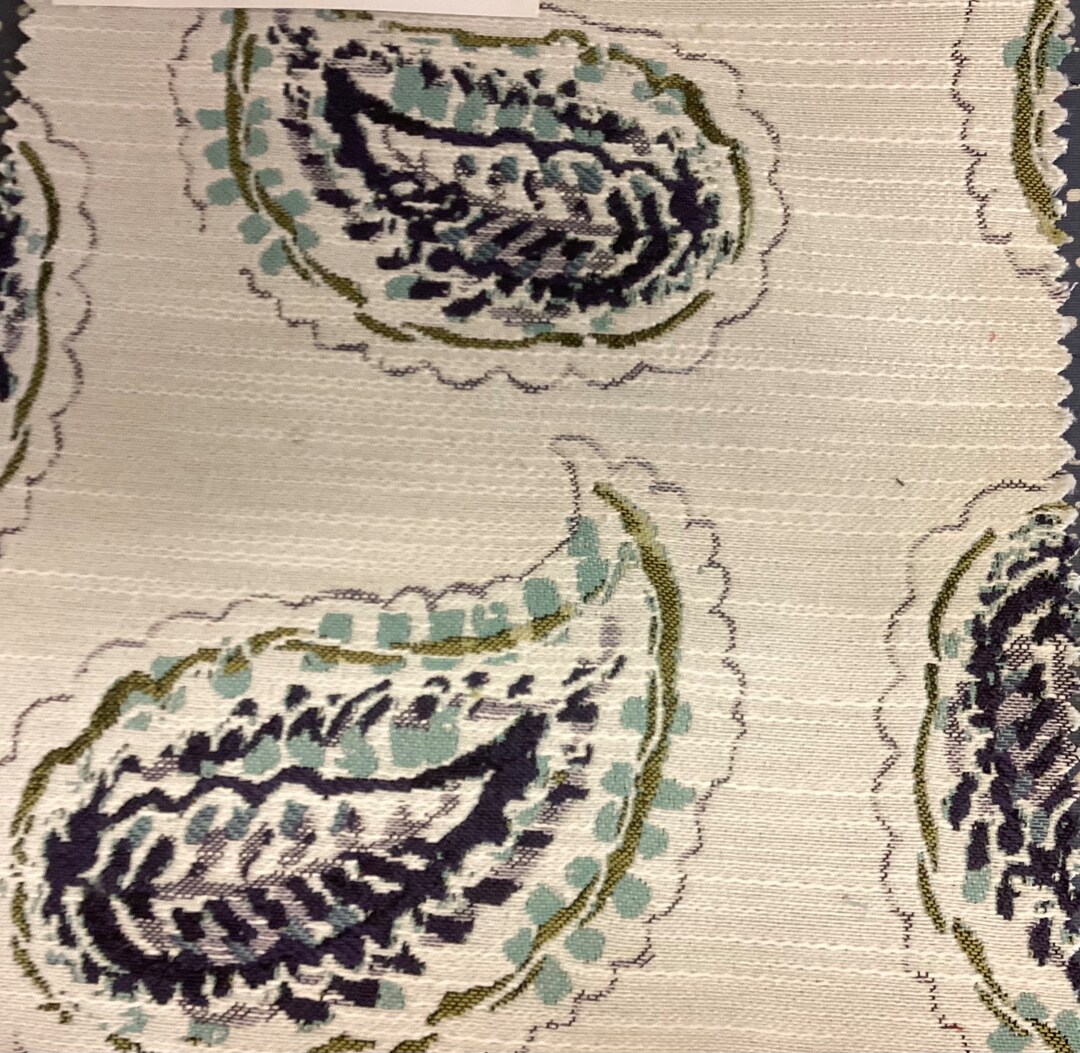 Navy Paisley Polyester Surf Upholstery Fabric by the Yard - Etsy