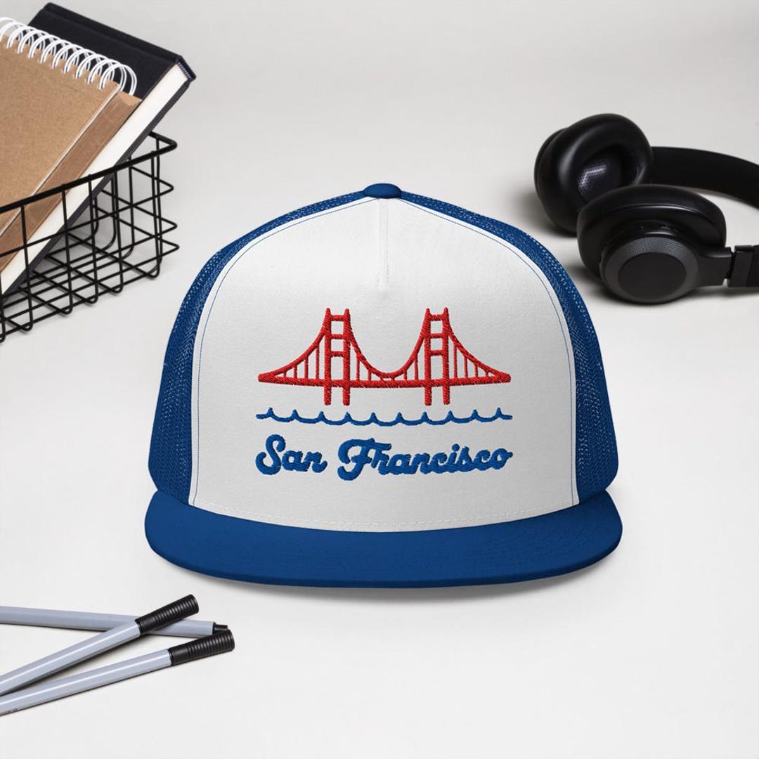 San Francisco Trucker Hat – Golden Gate Bridge Embroidered Snapback ...
