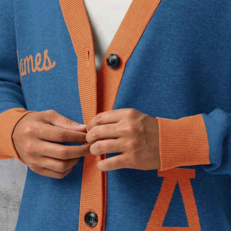 Custom Color Personalized Letterman Style Cardigan - Machine Knit - Etsy UK