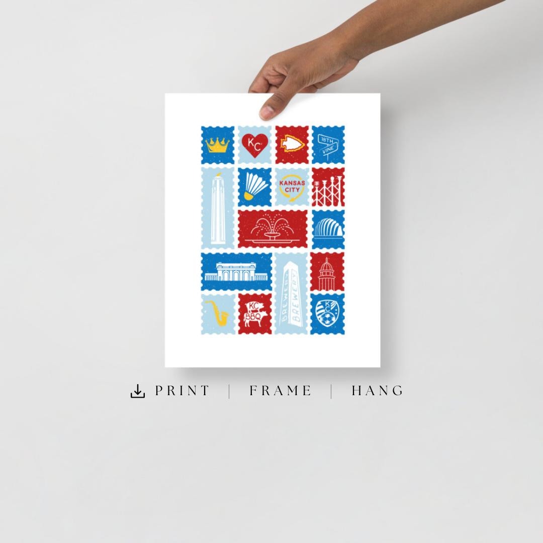 PRINTABLE Kansas City Stamps Landmarks Art: Instant Download - Etsy