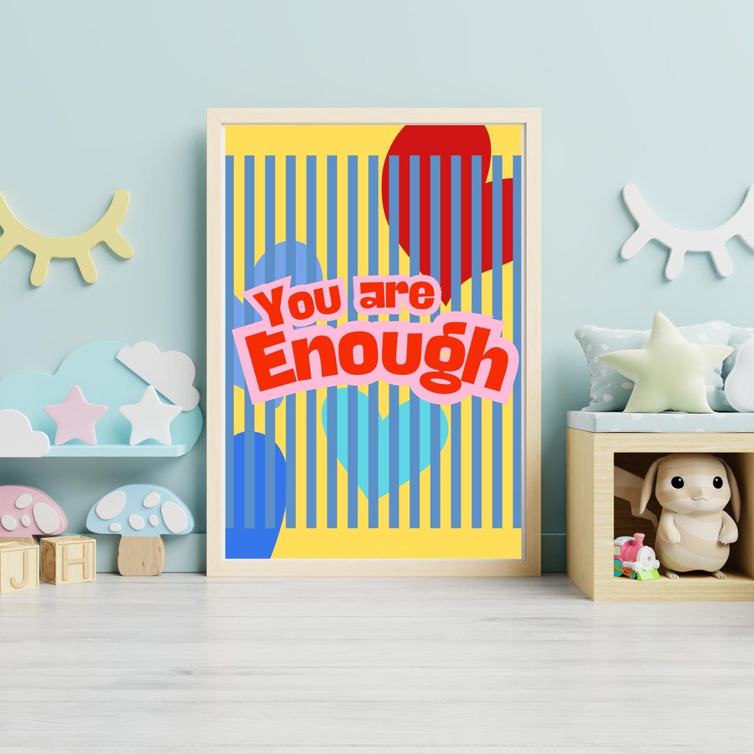 You Are Enough Printable Poster – Color Pop Series | Bold Kids Wall Art ...