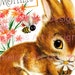 Adorable Bunny and Bee, Vintage Digital Download, Vintage Easter Card ...