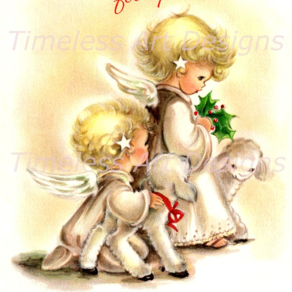 Angel With Lamb - Etsy