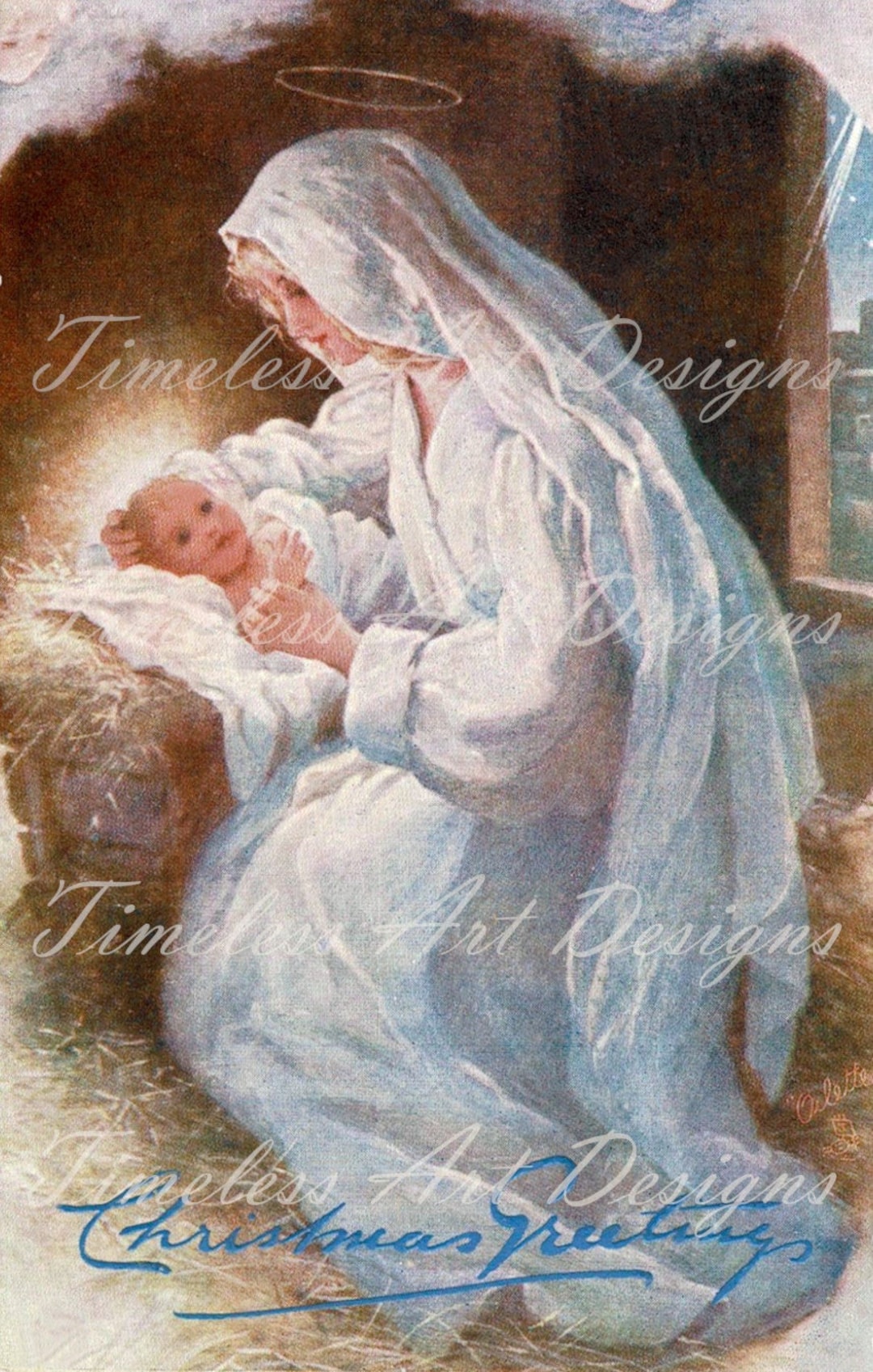 Instant Digital Download Madonna & Baby Jesus, Blessed Mother, Virgin ...