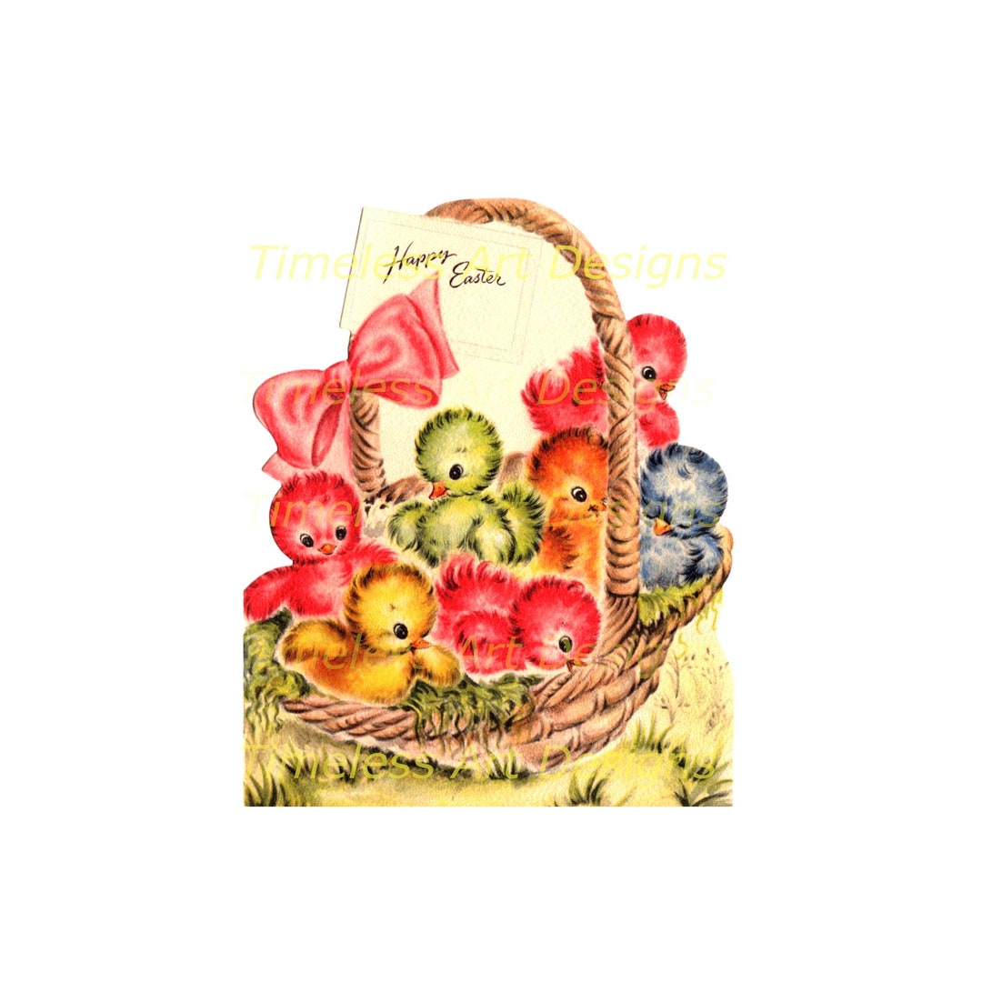 Digital Download Easter Printable Adorable Little Easter Chicks in A ...