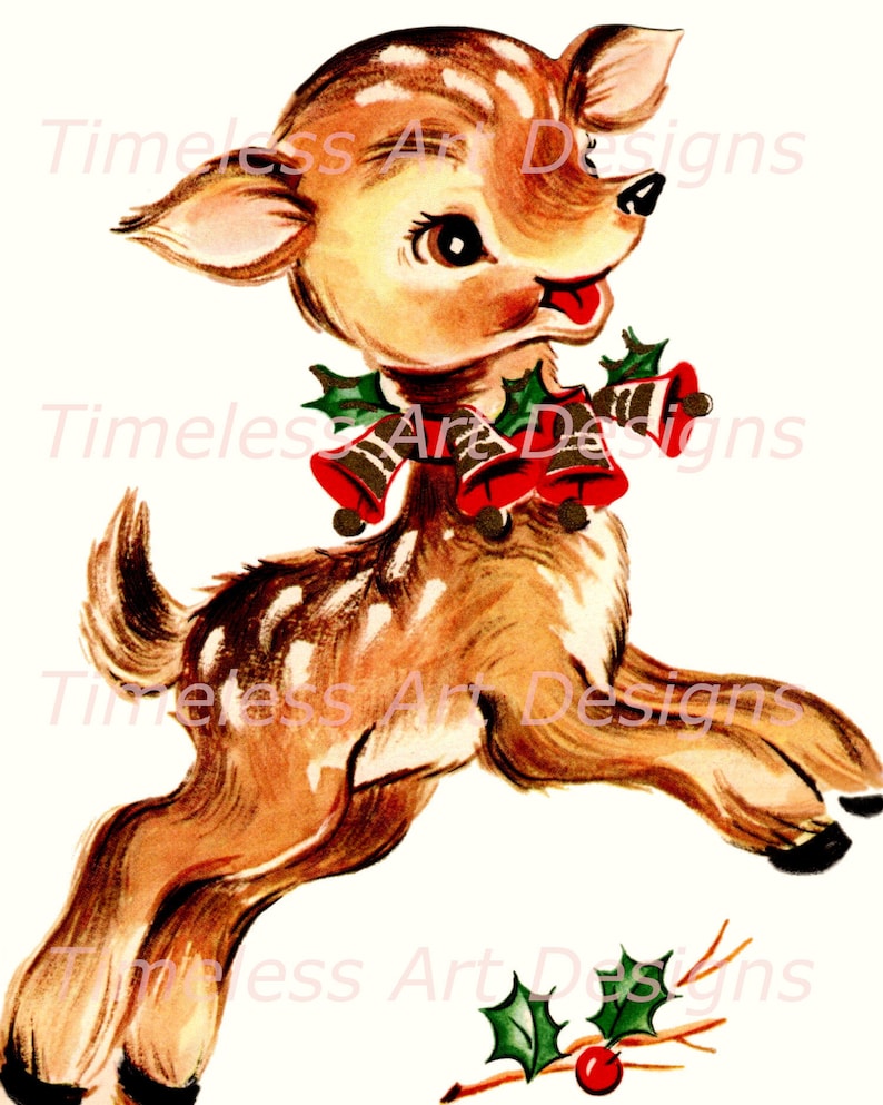 Digital Download Image Happy Little Fawn Baby Deer Prancing | Etsy