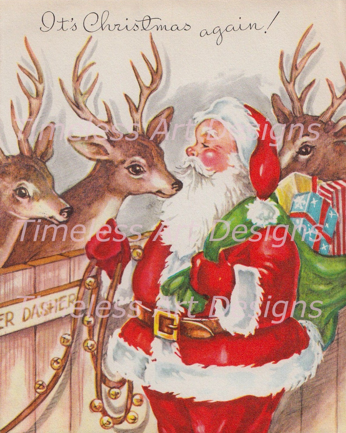 Digital Download Image Jolly Old Santa Claus With His - Etsy Canada