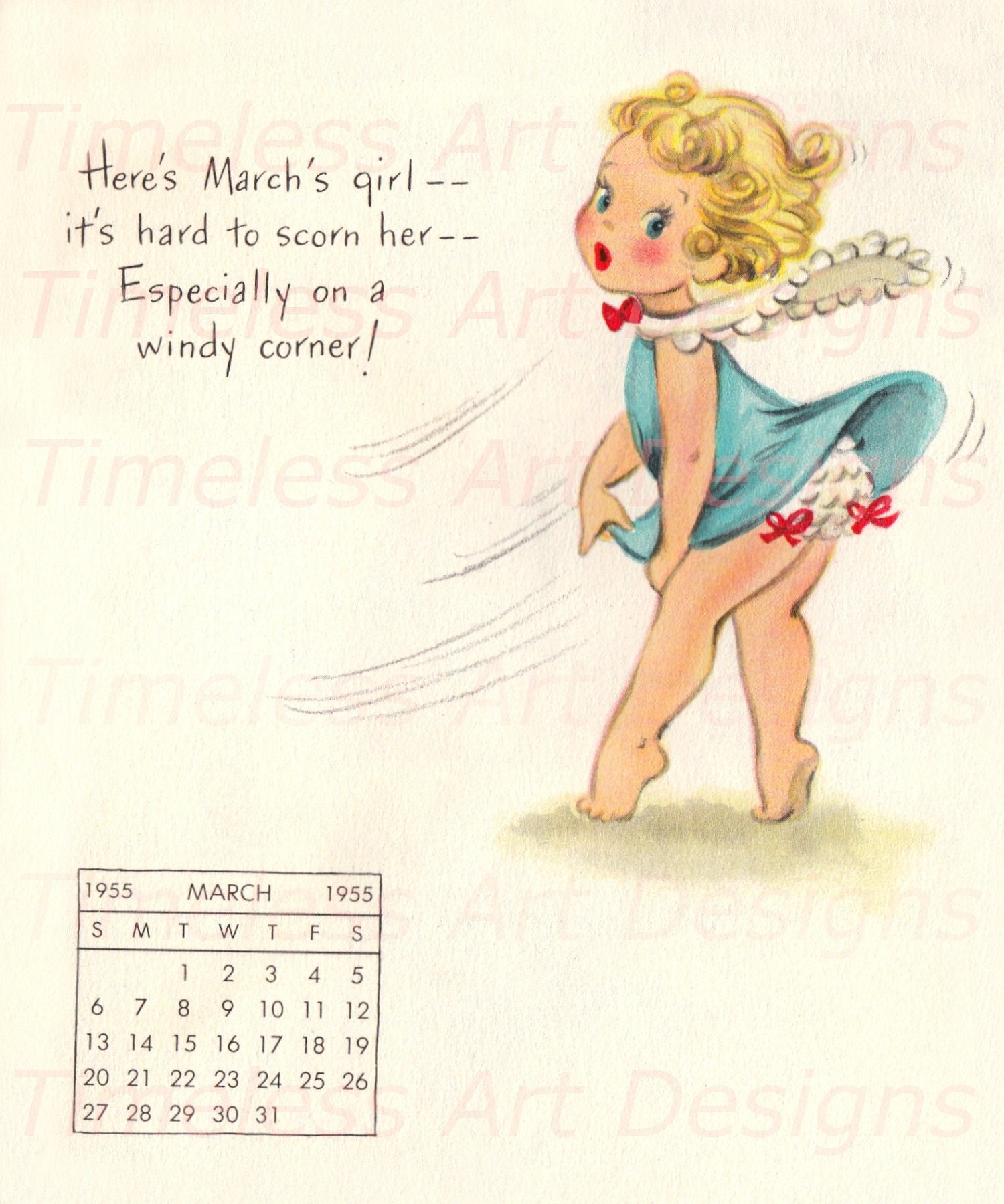 Girl Calendar Page