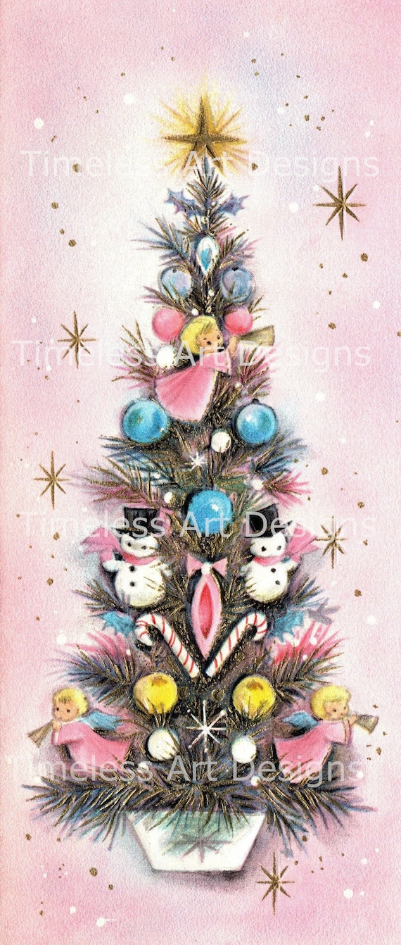 Vintage Christmas Tree Card