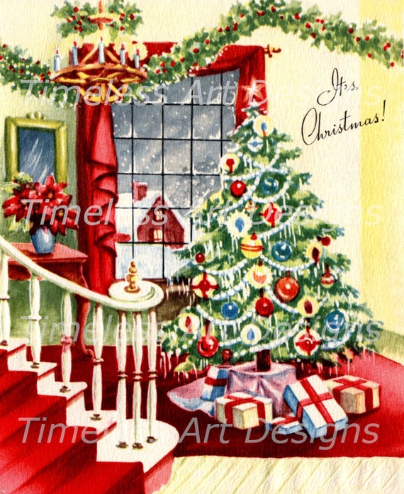 Vintage Christmas Tree Card