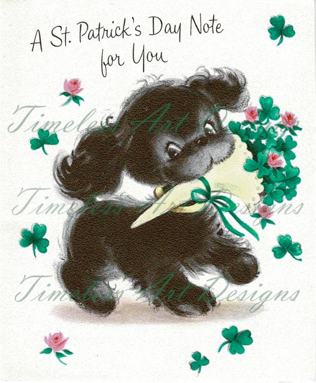 Digital Download Retro St Patricks Day Puppy Dog Printable Clipart ...