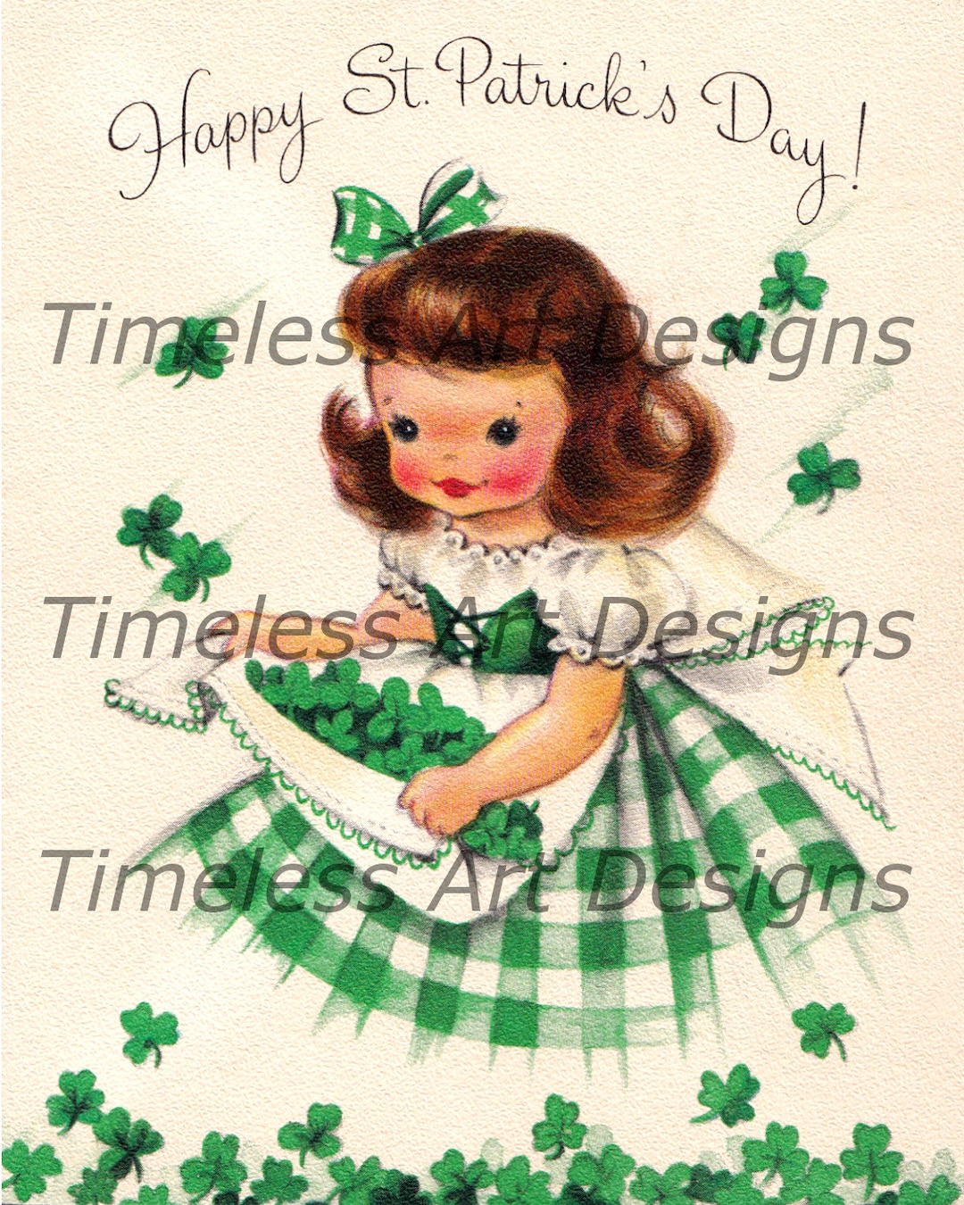 Digital Download Image, Cute Irish Girl Wearing an Apron Full of ...