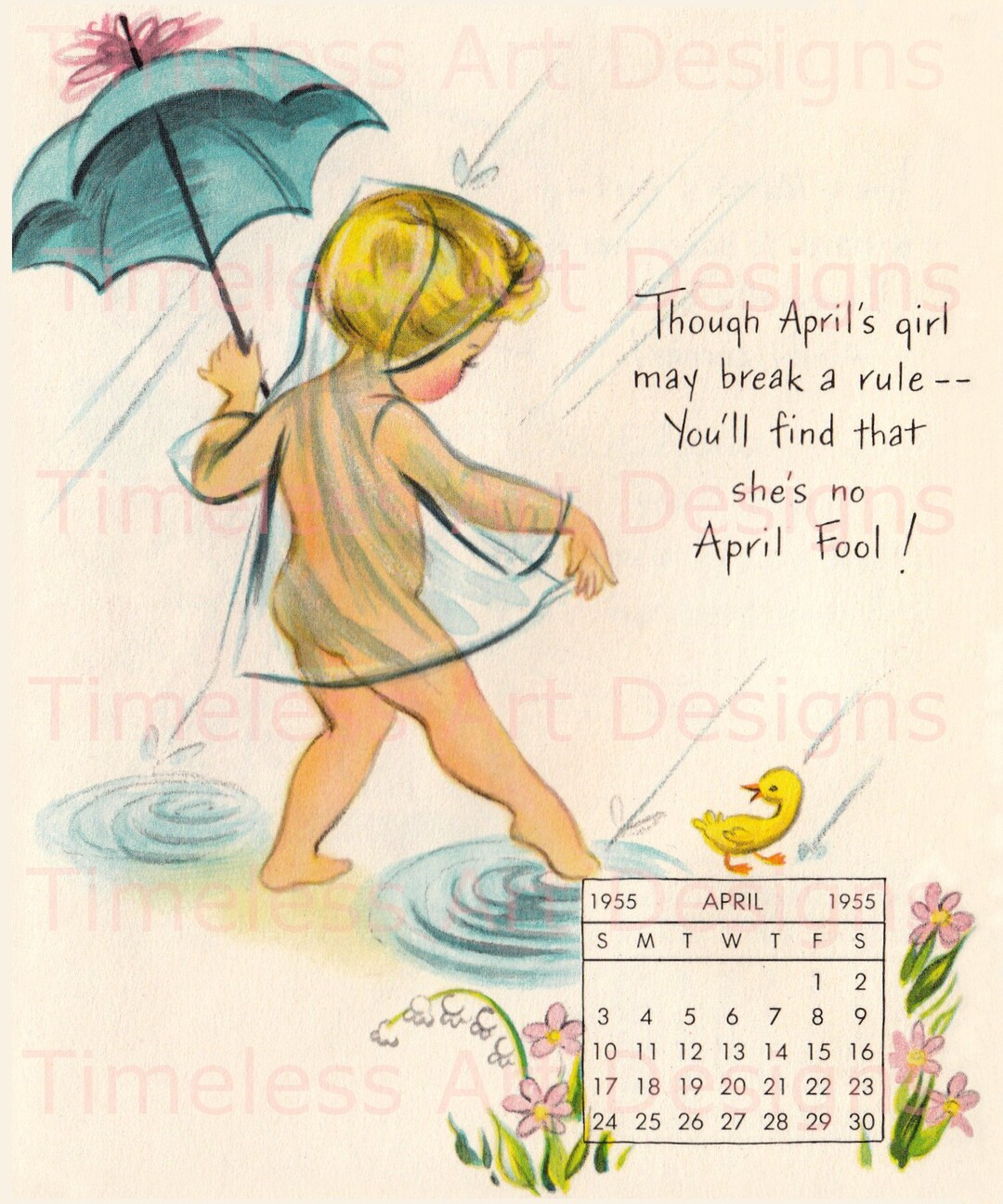 Digital Download Image, Pretty Blond Pin up Miss, Calendar Girl, April ...