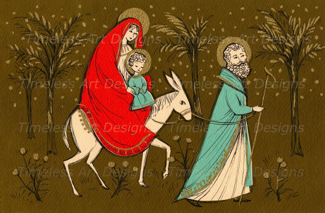 Digital Download Image, Beautiful Nativity Scene, Mary, Joseph & Baby ...