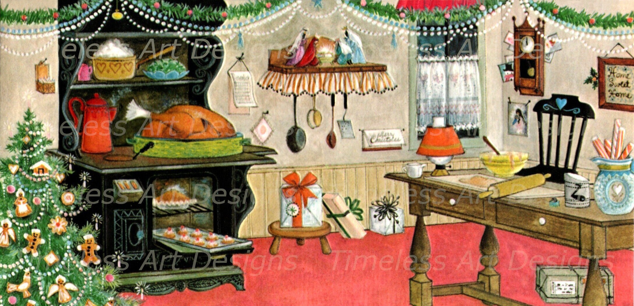 Digital Download Image, Cozy & Nostalgic Christmas Kitchen, Christmas ...
