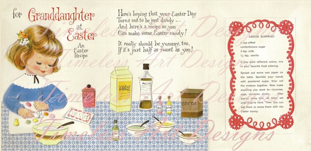 Digital Download Image, Sweet Little Girl Making Easter Treats, Easter ...