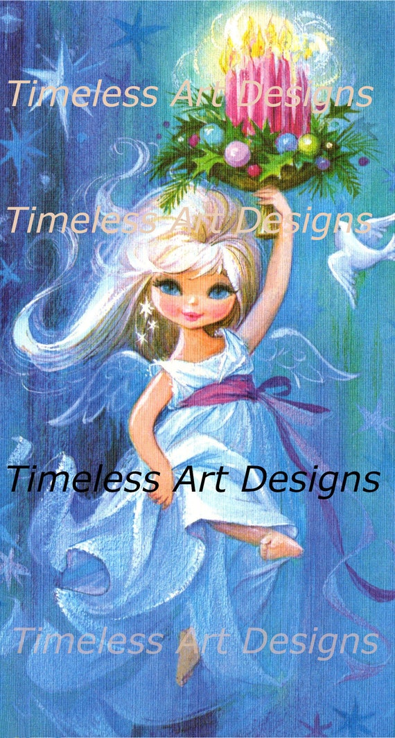 Digital Download Image Pretty Angel Girl Lady Big Hair | Etsy