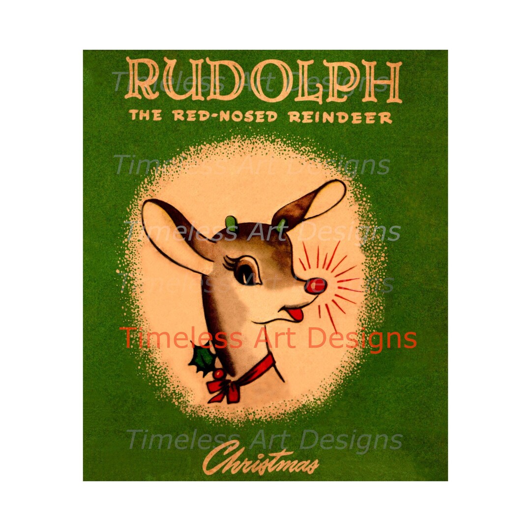Digital Download Image, Rudolph the Red-nosed Reindeer, Antique Box ...