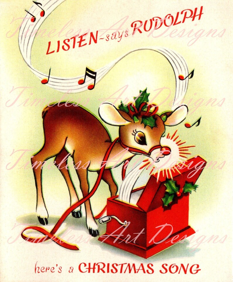 Digital Download Image Rudolph the Red Nosed Reindeer Music - Etsy