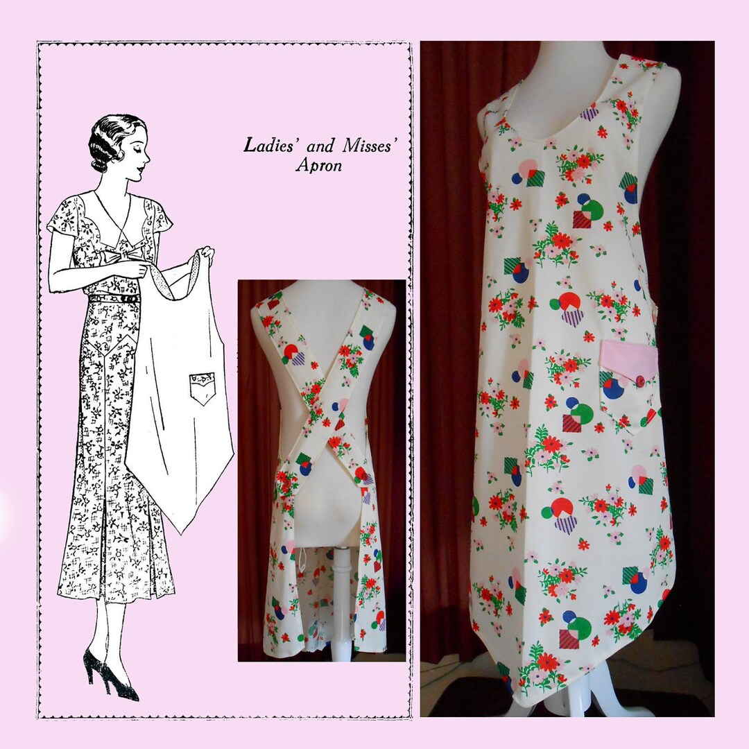 Vintage Apron Pattern, Vintage 1920s Flapper Era Full Size Reproduction ...