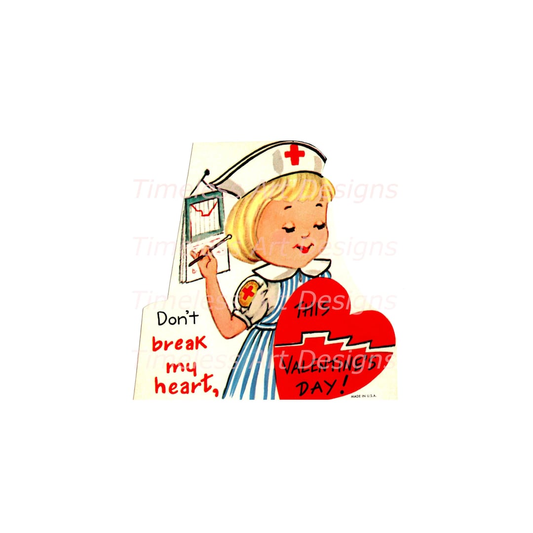 Digital Download Valentine Printable Clipart Sweet Nurse With Chart ...